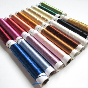 19 Flat Silk Thread, Japanese Embroidery Center, Multi Color Mix Made ...