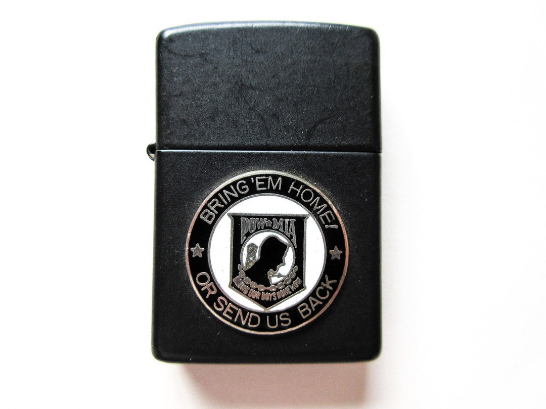 POW MIA Zippo Lighter Bring 'em Home or Send Us Back, Vintage Black ...