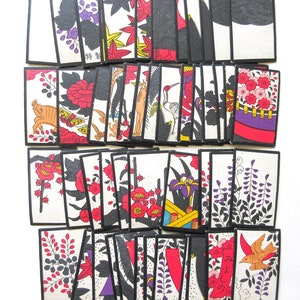 Hanafuda Japanese Playing Cards, Red Black Vintage Tamura Shogundo ...