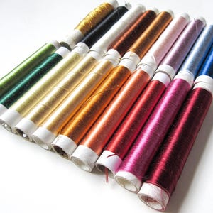19 Flat Silk Thread, Japanese Embroidery Center, Multi Color Mix Made ...