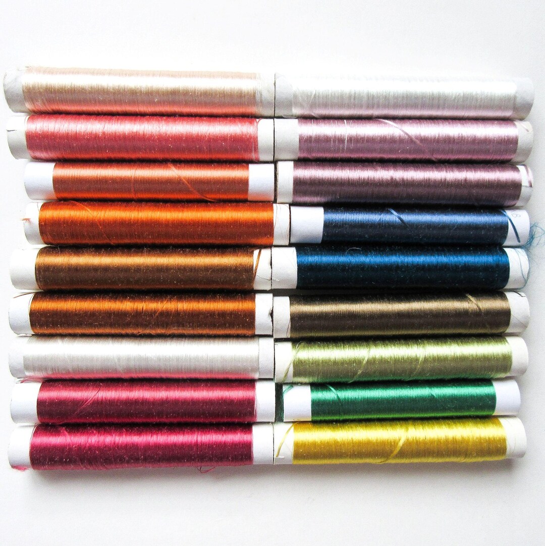 18 Flat Silk Thread, Japanese Embroidery Center, Multi Color Mix Made ...