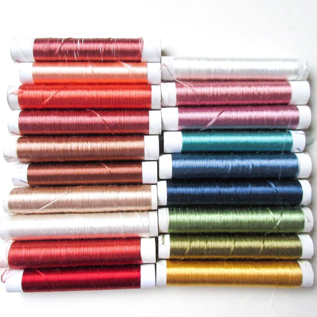 19 Flat Silk Thread, Japanese Embroidery Center, Multi Color Mix Made ...