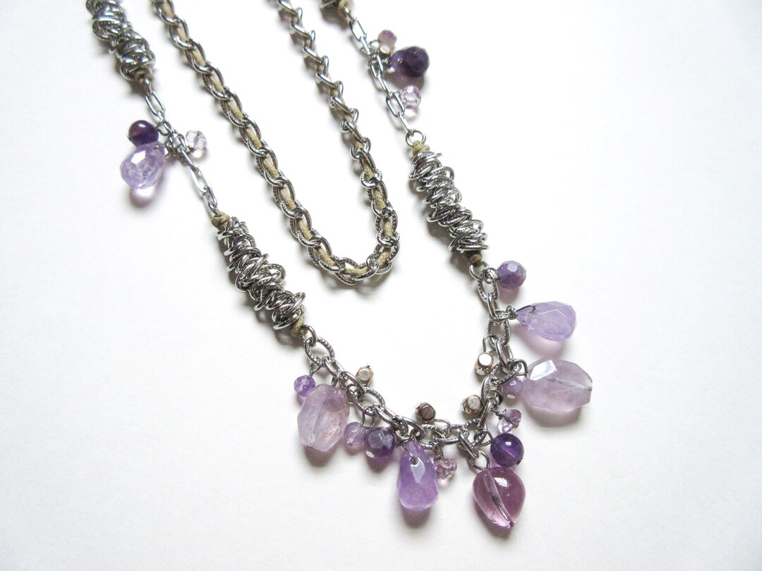 Amethyst Necklace 30 Two Strand Chain, J Jill Vintage - Etsy