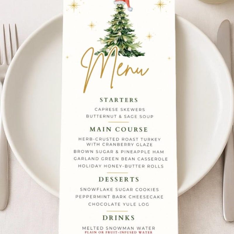 Christmas Menu - Etsy