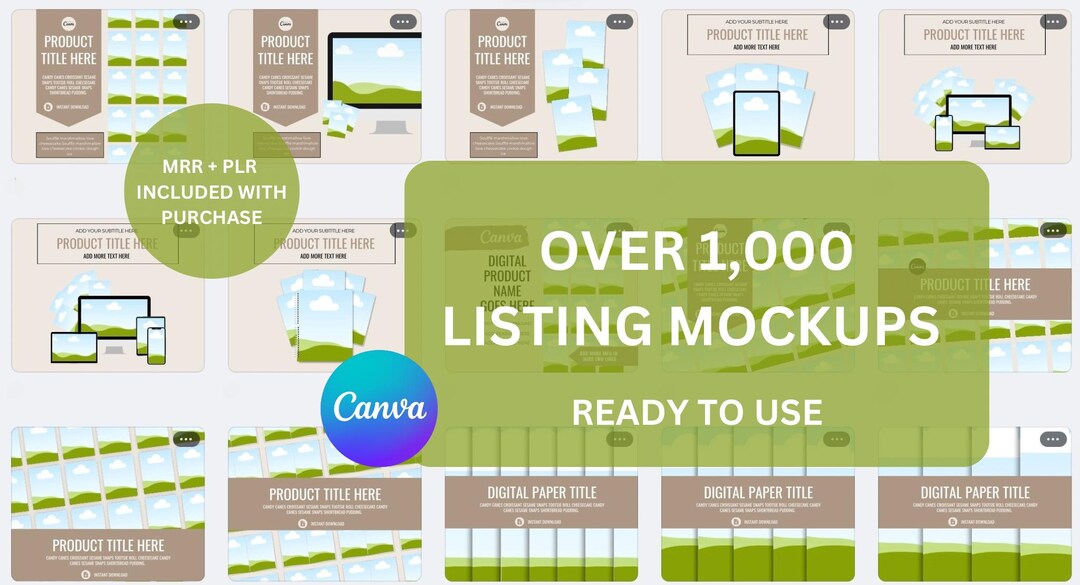 1000+ Etsy Mockup Templates Bundle, Digital Product Mockups (MRR + PLR ...