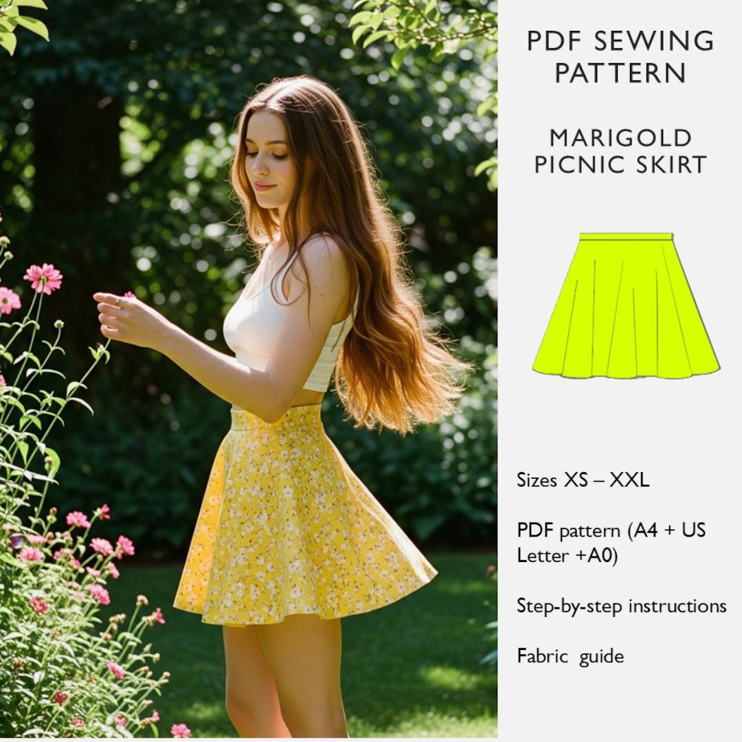 Mini Skirt Sewing Pattern – Half Circle Skirt PDF – Digital Download ...