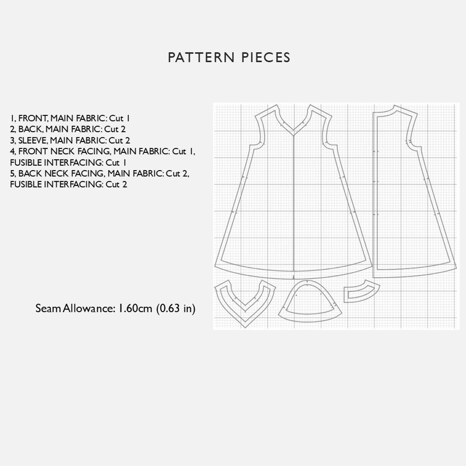 Girls Tent Dress Sewing Pattern - Size 2-6Y - PDF Digital Download - V ...