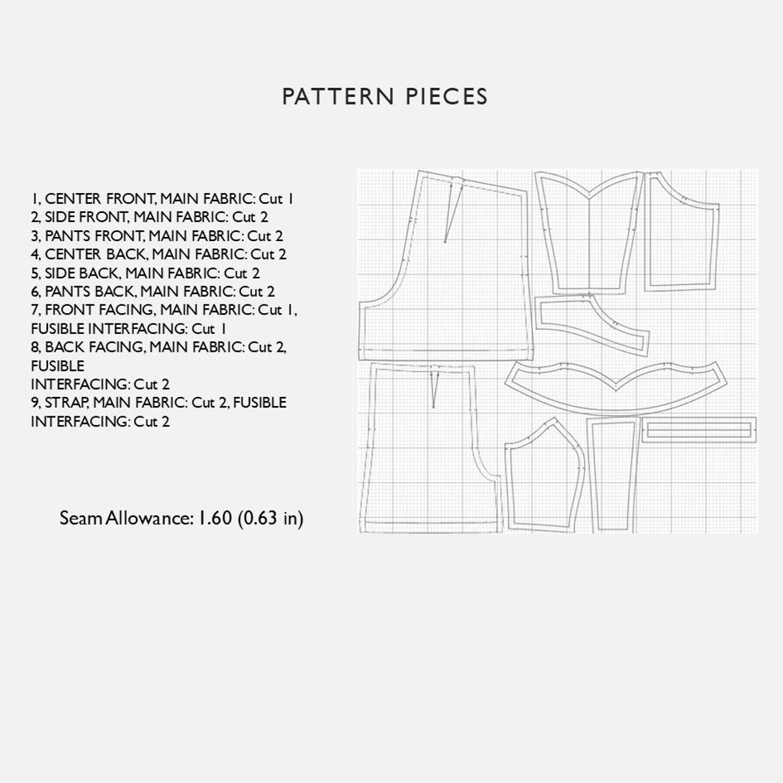Playsuit Sewing Pattern — Sweetheart Neckline, Palazzo Shorts, Princess ...