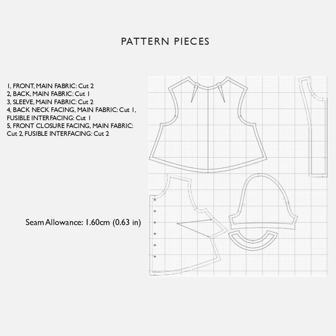 Blouse Sewing Pattern - Digital PDF Download - Top With Round Neck ...