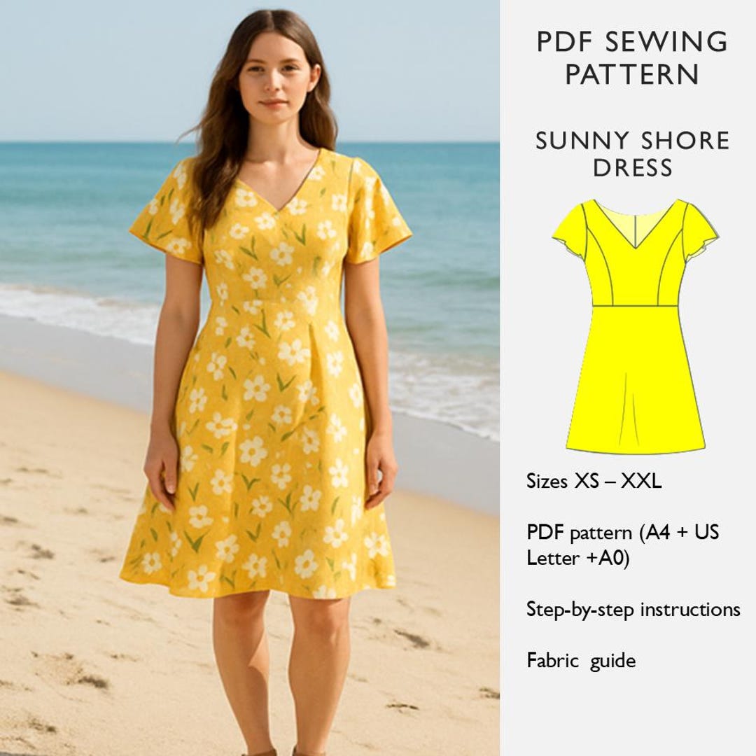 Princess Bodice A-line Dress Sewing Pattern – PDF Digital Download ...