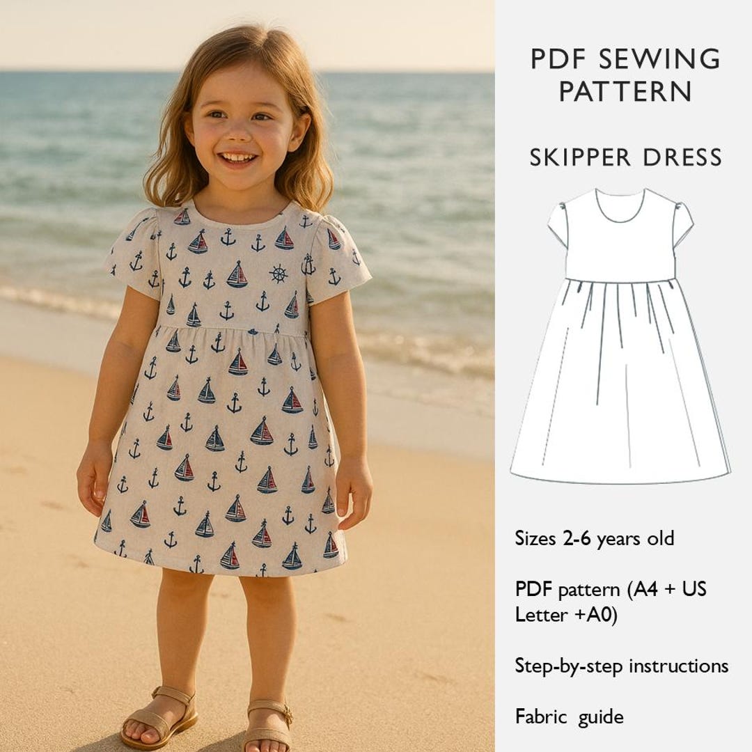 Girls Summer Dress Sewing Pattern – Size 2-6Y - PDF Digital Download ...