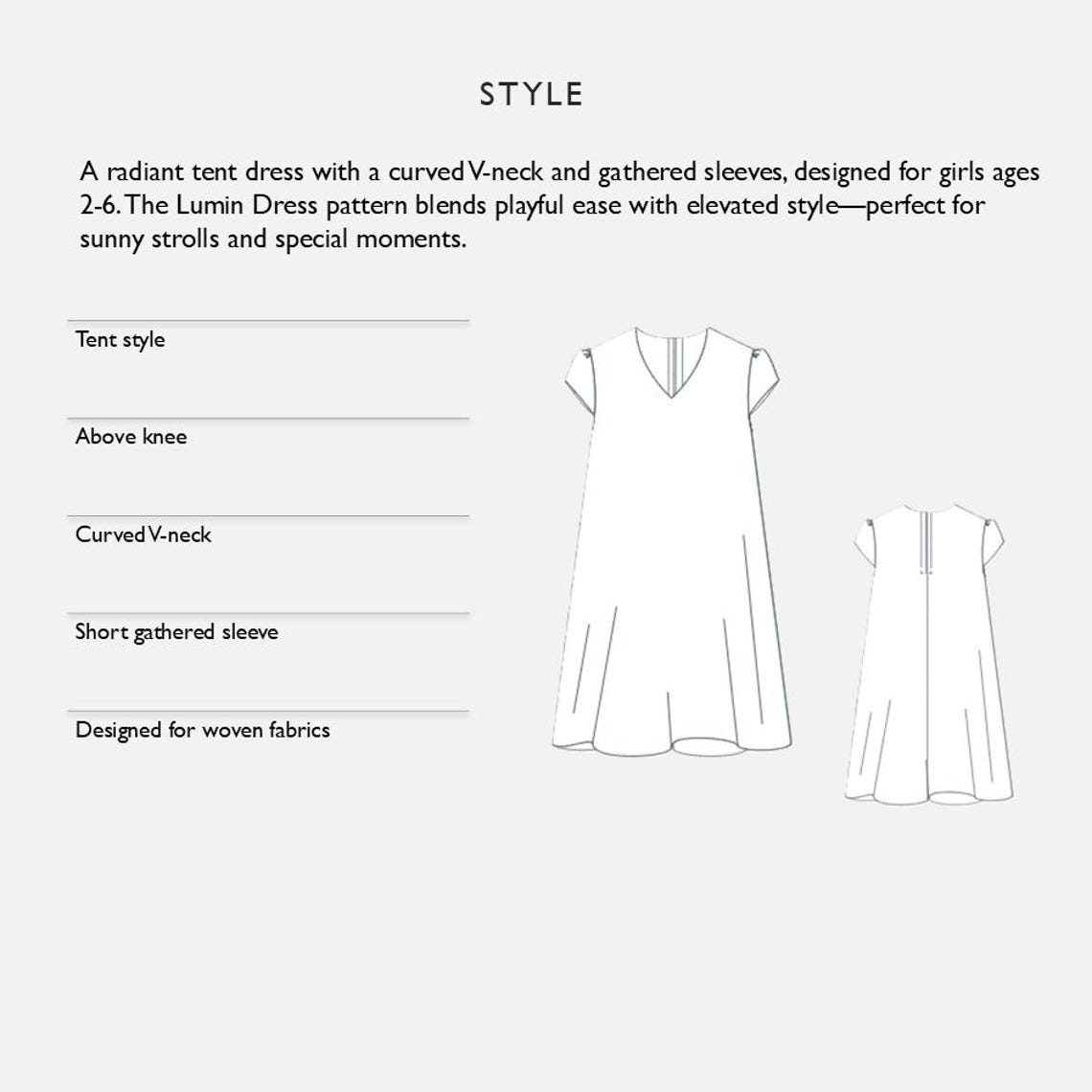 Girls Tent Dress Sewing Pattern - Size 2-6Y - PDF Digital Download - V ...