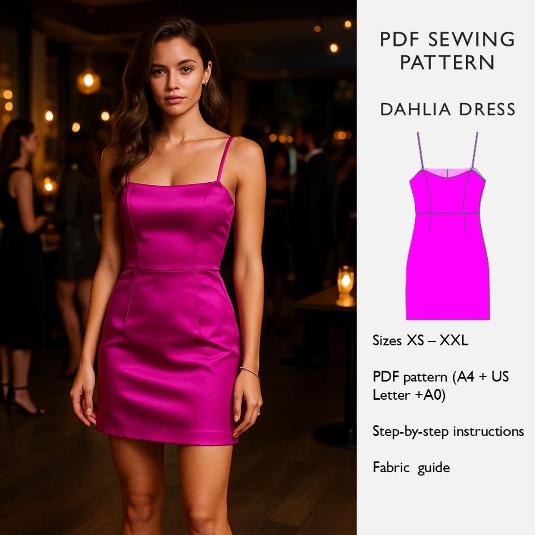 Mini Dress Sewing Pattern – Princess Bodice With Straps – Digital PDF ...
