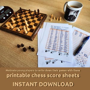 Printable Chess Score Sheets for Kids | Instant Download | Fun and ...