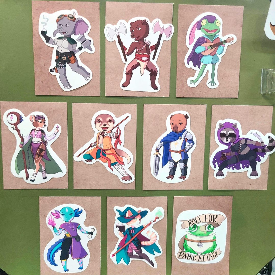 Dnd Stickers: TTRPG Class-themed Stickers - Etsy