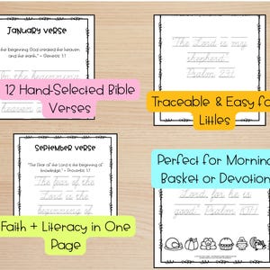 Cursive Bible Verse Tracing Set: Christian Handwriting Practice (PDF ...