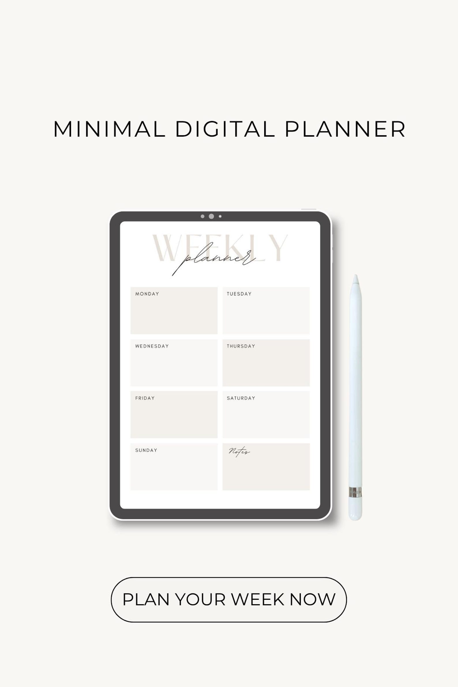 Minimalist Printable Schedule, Weekly Planner, Weekly Organizer ...
