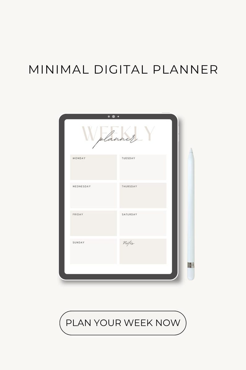 Minimalist Printable Schedule, Weekly Planner, Weekly Organizer ...