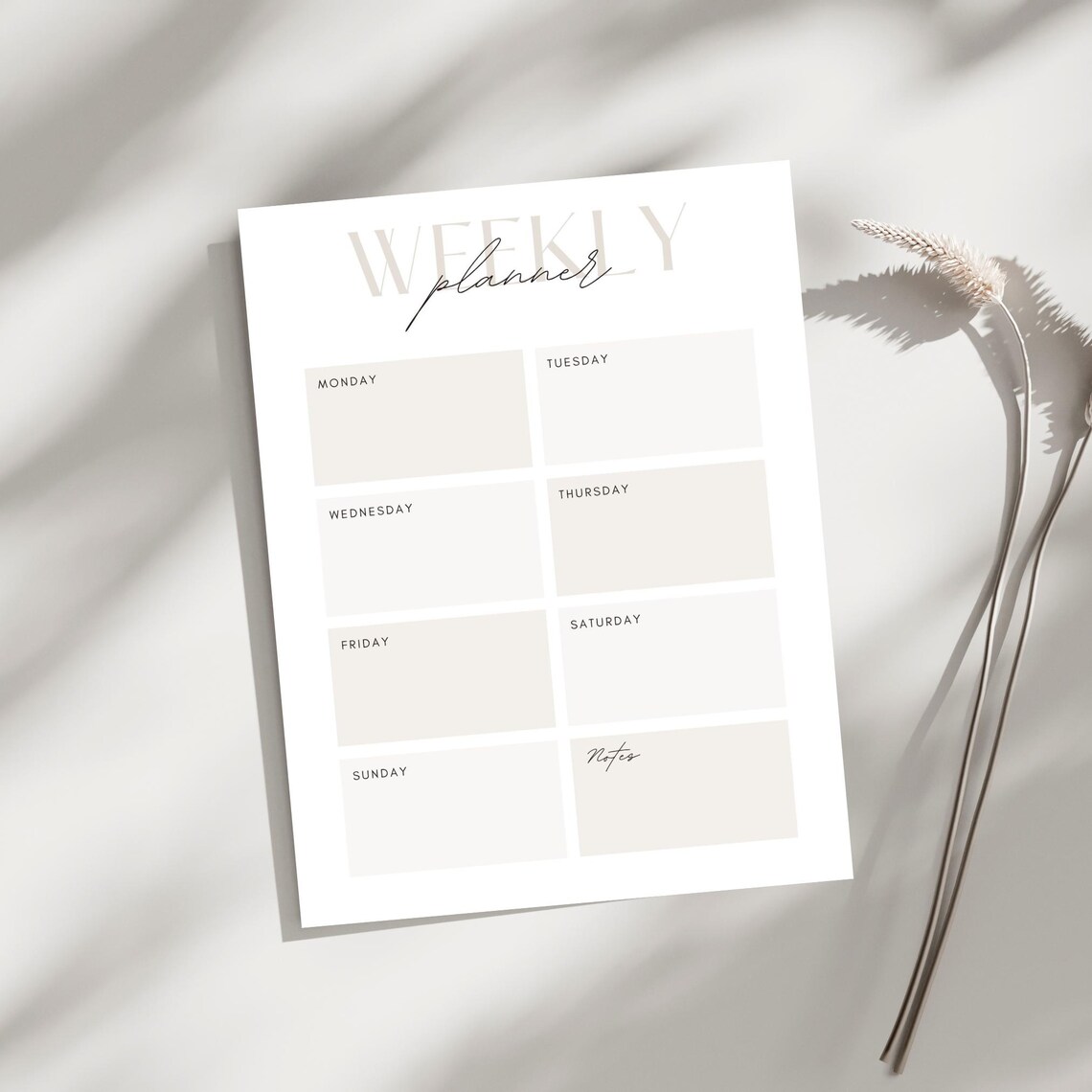 Minimalist Printable Schedule, Weekly Planner, Weekly Organizer ...