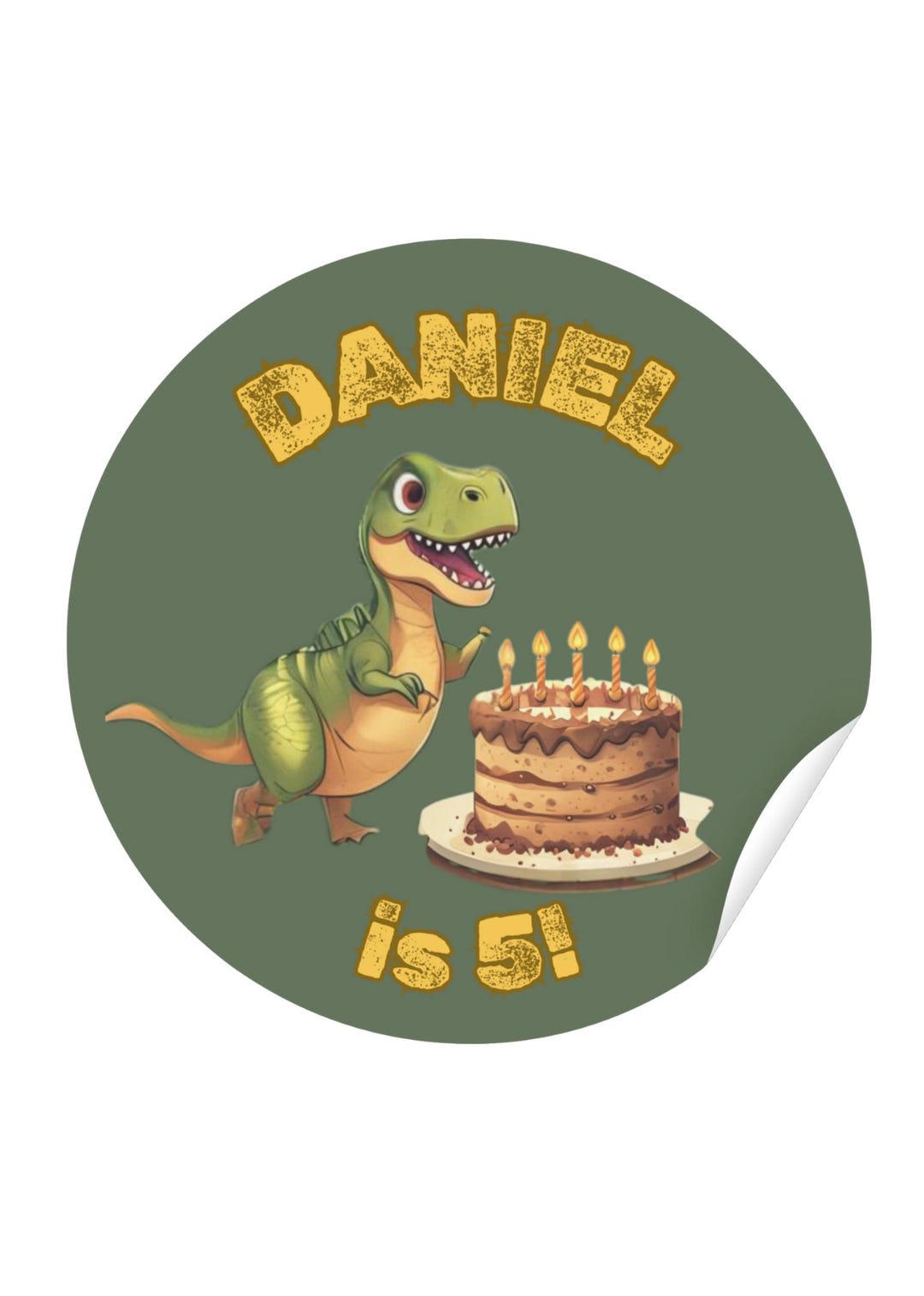 Dinosaur Birthday Sticker – Editable Canva Template - Etsy