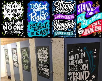 4 Bathroom Stall Vinyl Stickers for Elementary Schools | Etsy