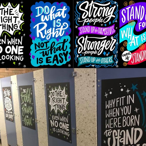 4 Bathroom Stall Vinyl Stickers for Elementary Schools - Etsy