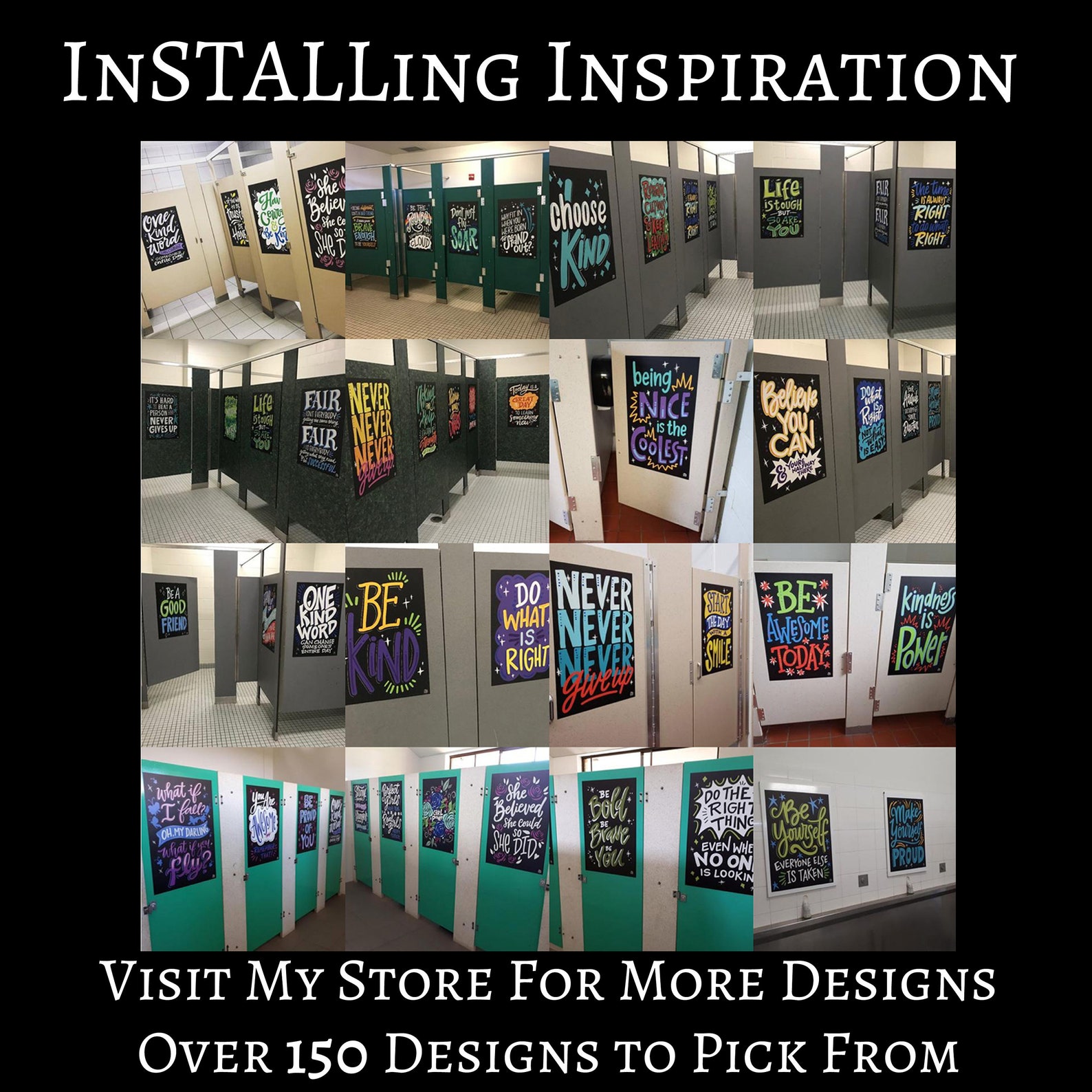 10 Installing Inspiration Bathroom Stall Vinyl Decals - Etsy