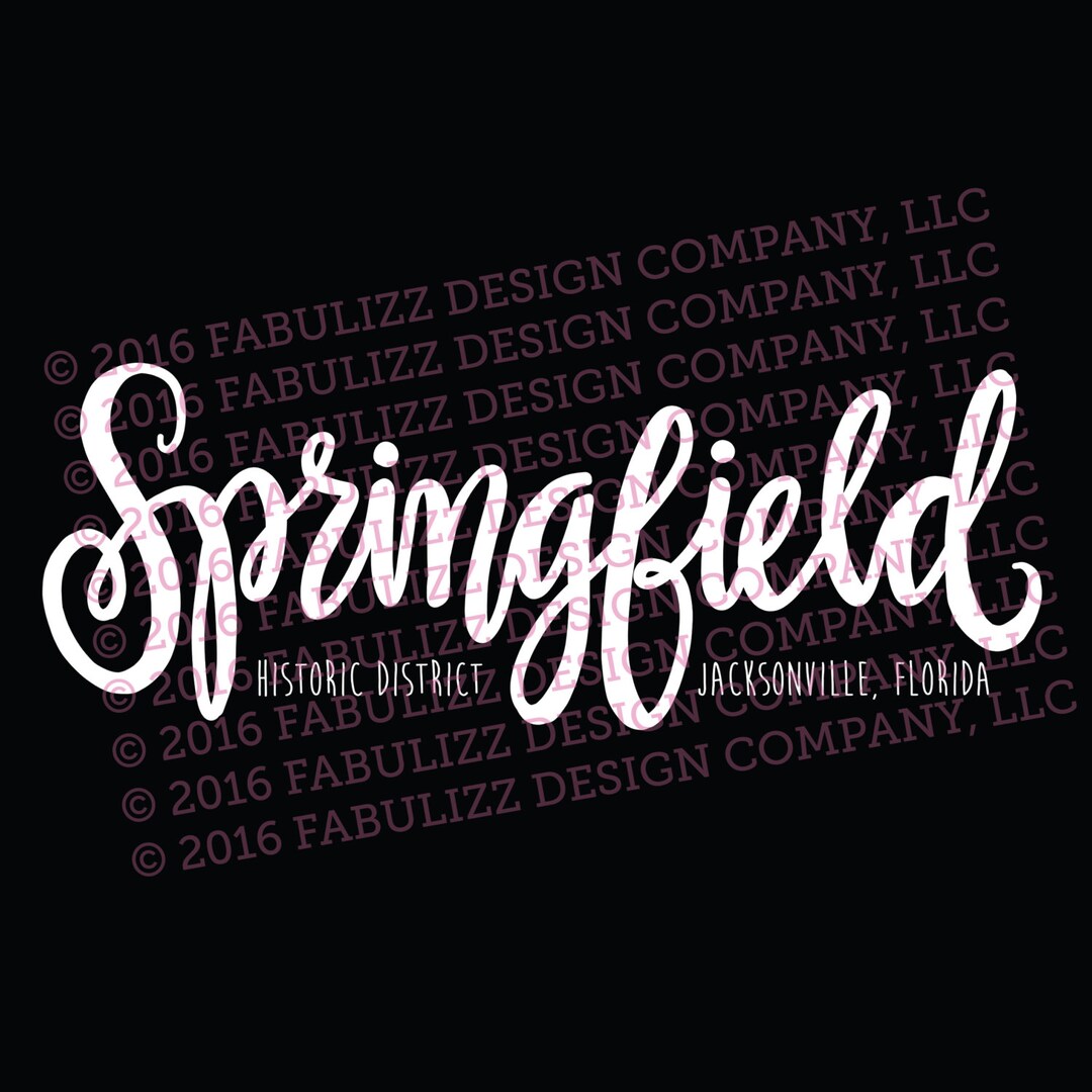 White Vinyl Decal springfield Historic District Jacksonville, Florida ...
