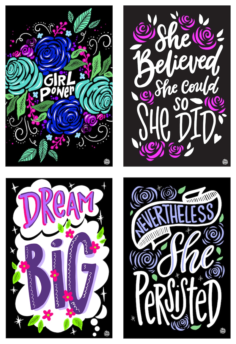 4 girl Power Bathroom Stall Vinyl Decals - Etsy