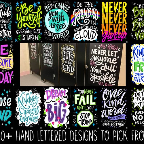 Installing Inspiration Vinyl School Bathroom Decal 180 - Etsy