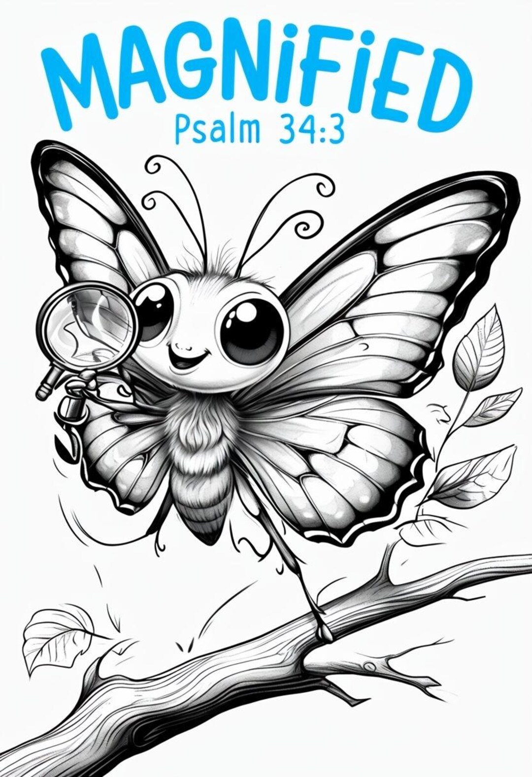 Magnified VBS 2025 Butterfly Coloring Page, Psalm 34:3, VBS 2025 - Etsy