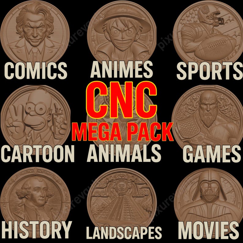 CNC Router Mega Bundle: 3D STL Design Files for Wood, Metal, Acrylic - Etsy