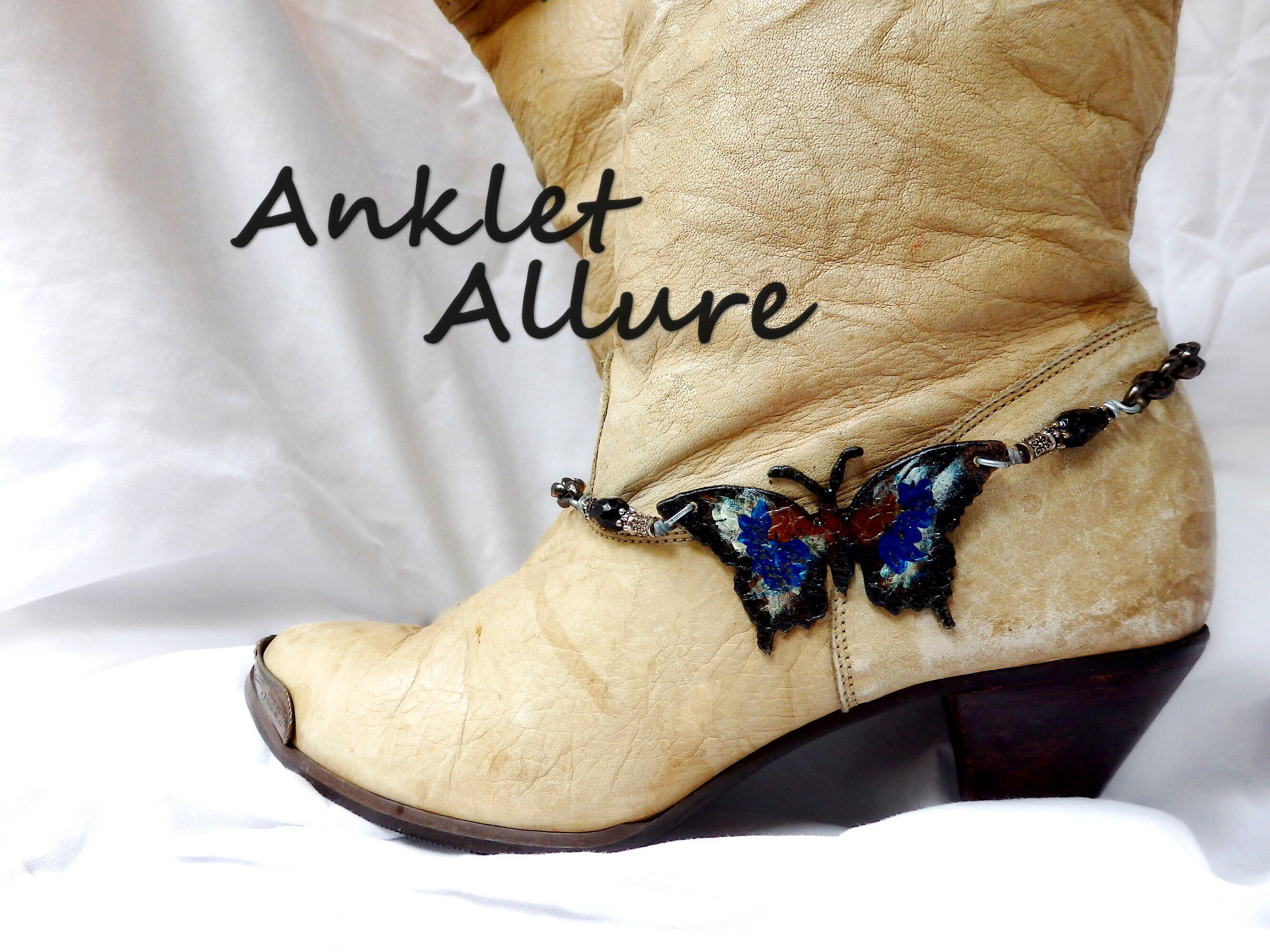 BUTTERFLY Boot Chains RUSTIC Boot Jewelry Boot Bracelets Boot | Etsy