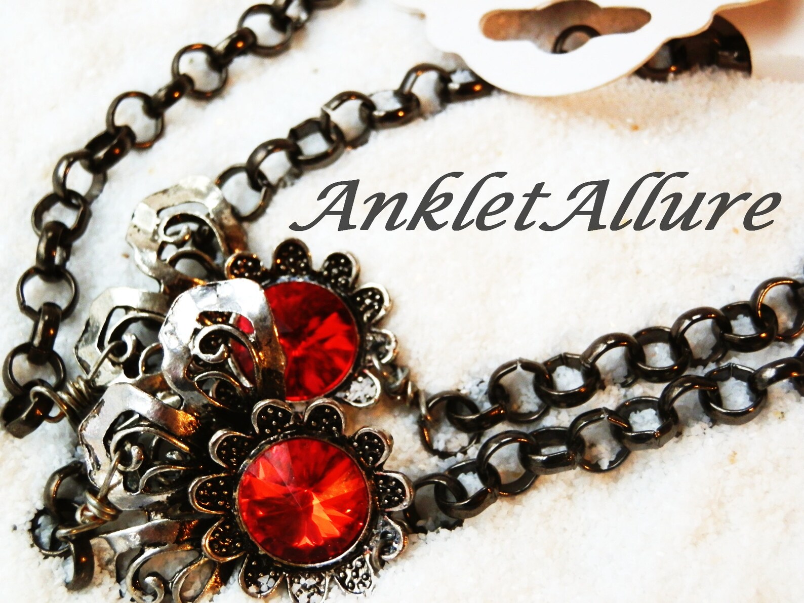 FLORAL Boot Chains FLOWER Boot Jewelry RED Rhinestone Boot | Etsy