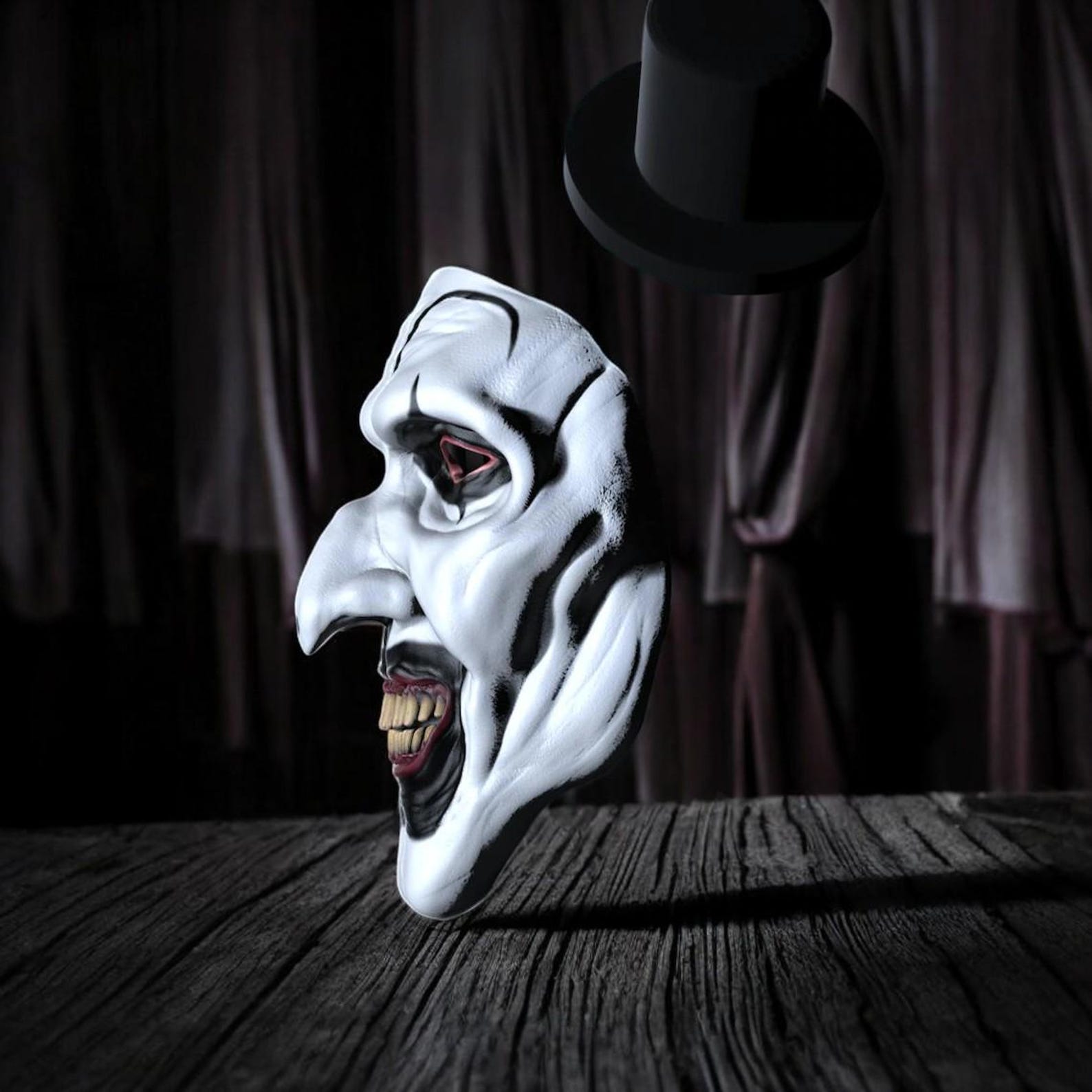 Terrifier Art the Clown Mask STL File: Hallowen Mask , Easy Print 3D ...