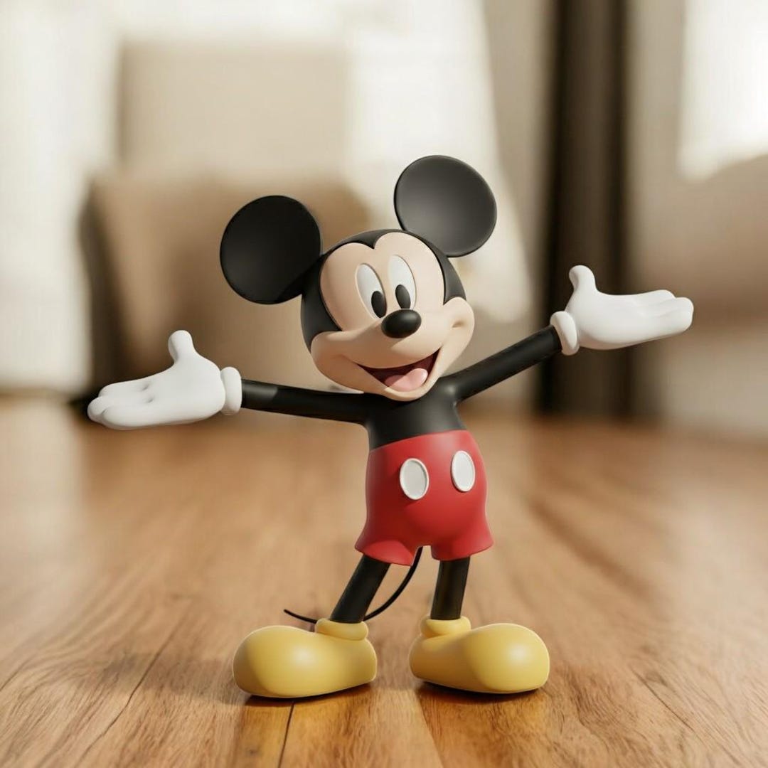 3D Mickey Mouse Figure STL File, Easy Print - Etsy