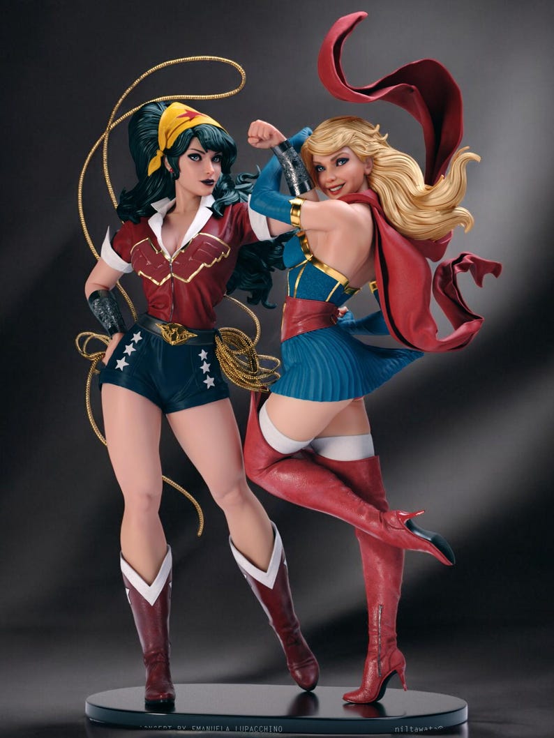 Wonder Woman & Supergirl 3D Model STL File - Etsy