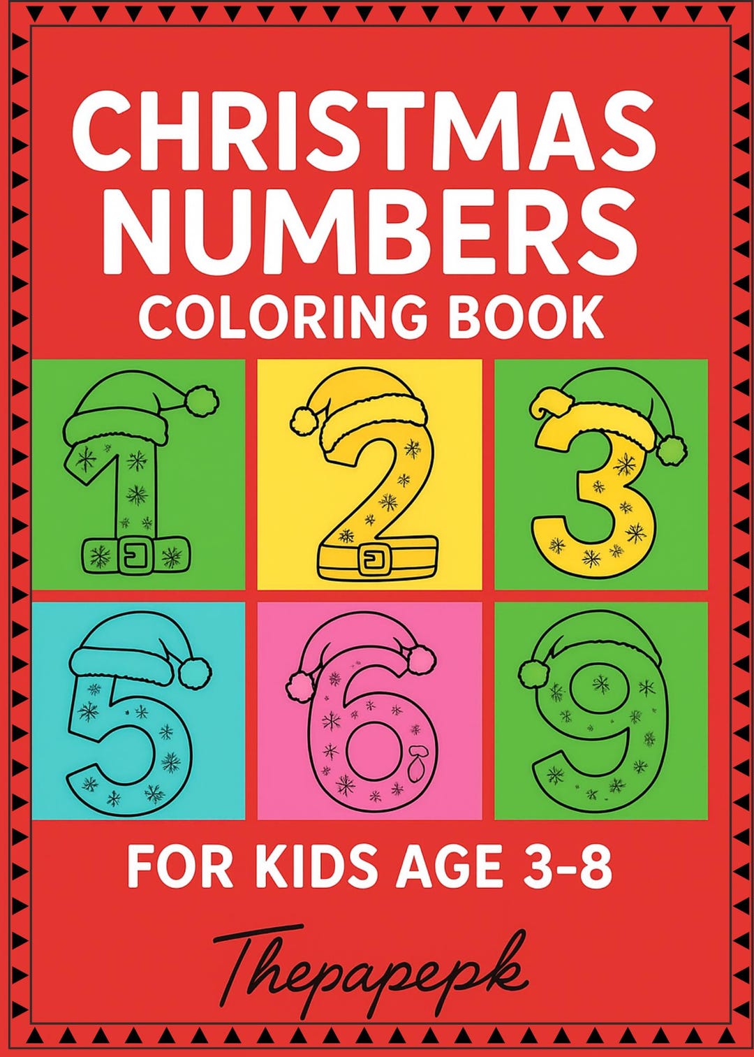 Christmas Number Coloring Book for Kids | Santa Hat Numbers | Holiday ...