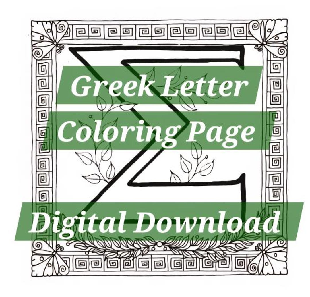 Greek Alphabet Coloring Page Printable | Learn Greek Letters Worksheet ...