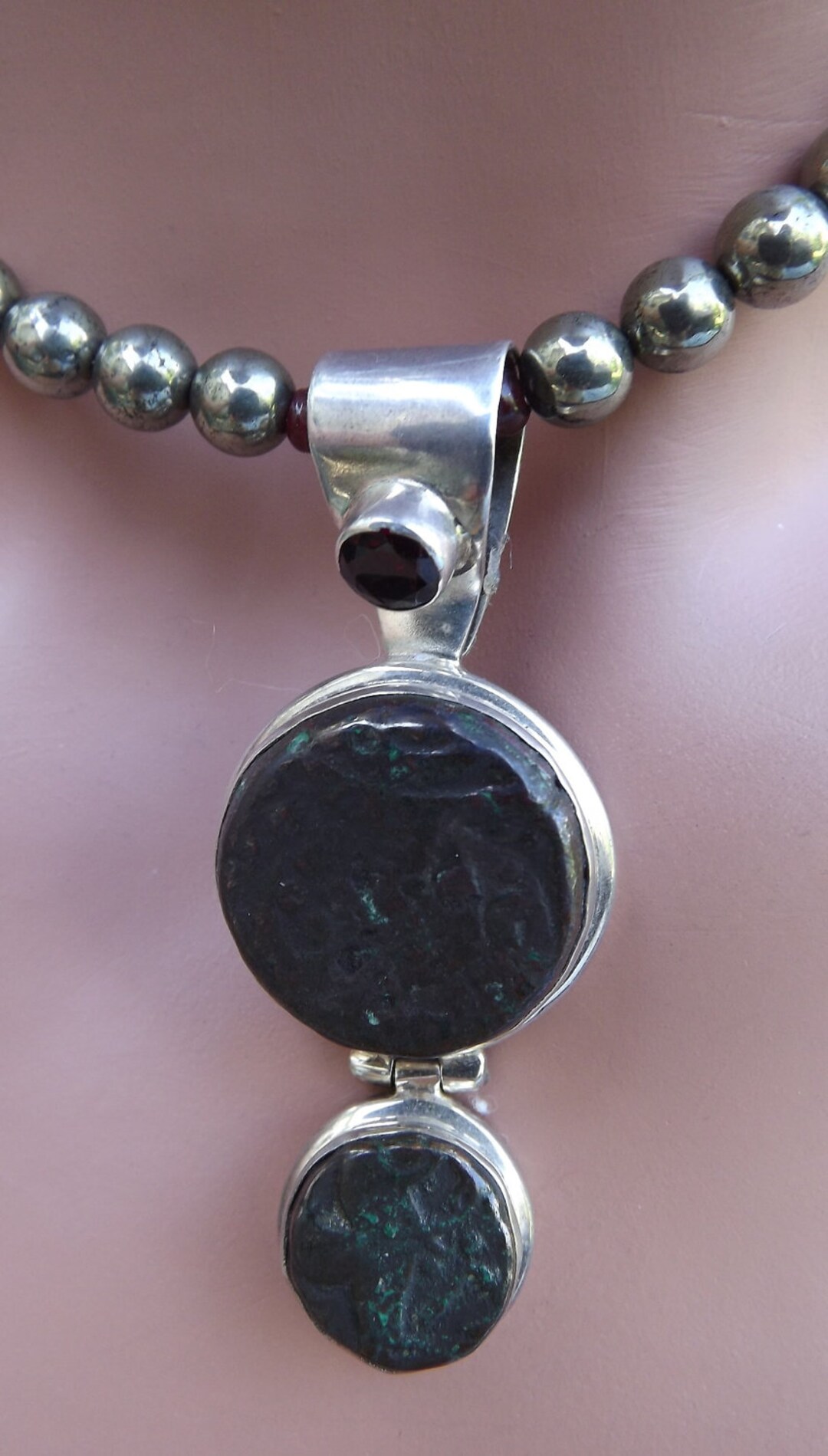 Indian Coins With Pyrite Necklace - Etsy