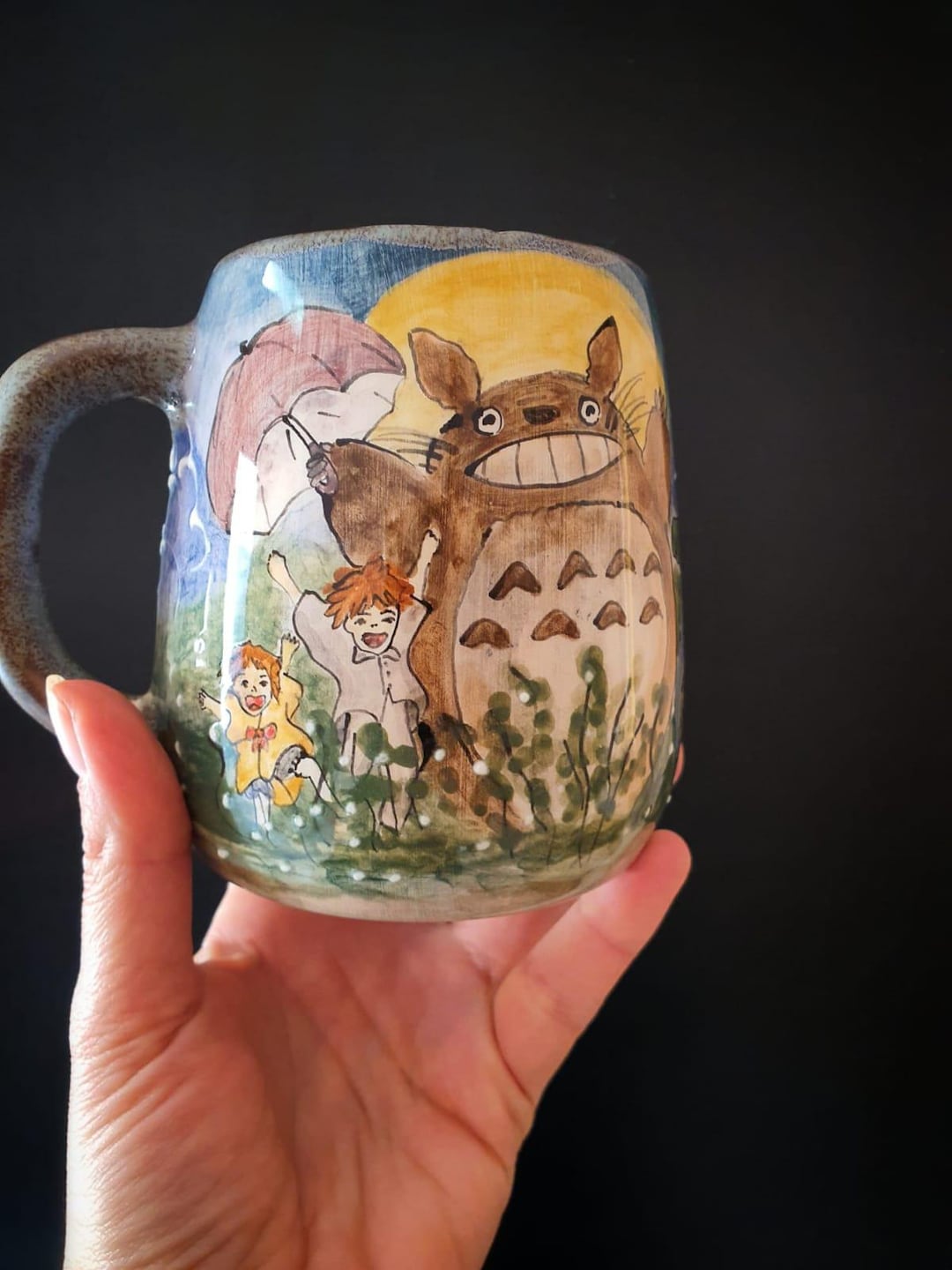 Handmade Totoro Mug: Whimsical Ceramic Ghibli Cup - Etsy