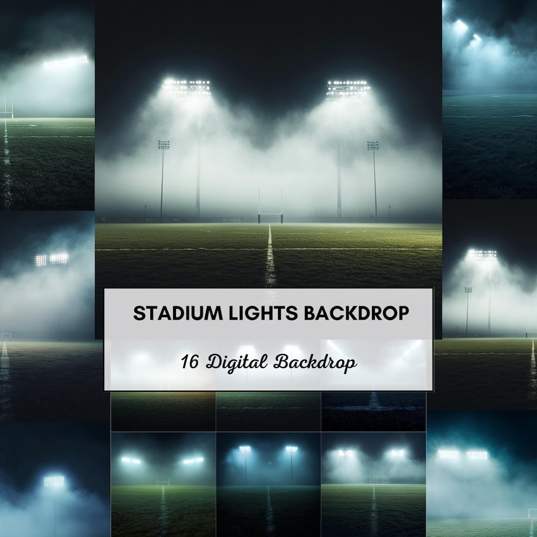 Stadium Lights Backgrounds: 16 PNG Game Day Digital Backdrops - Etsy