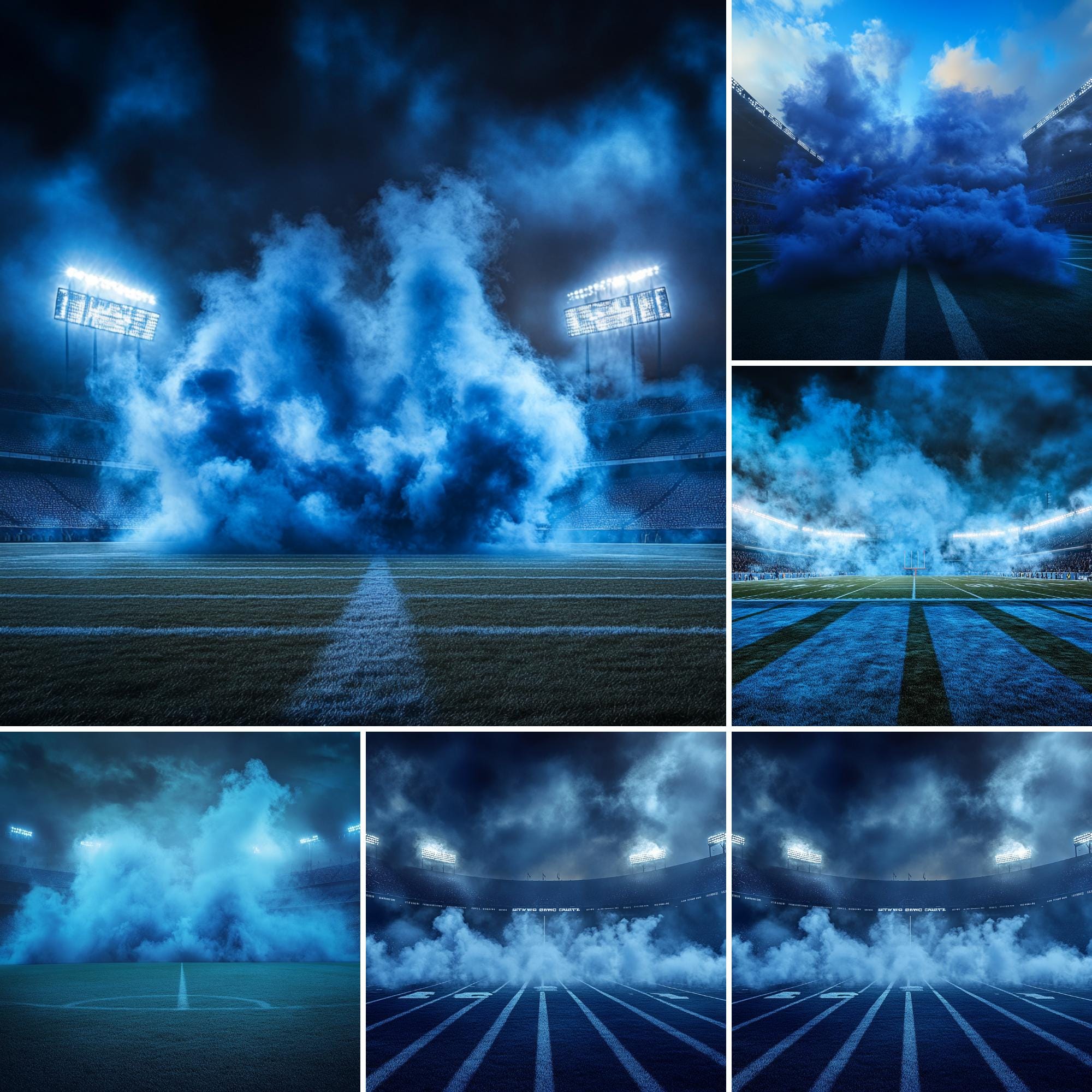 Blue Smoke Football Stadium Digital Backdrop: 16 Pngs for Sports ...