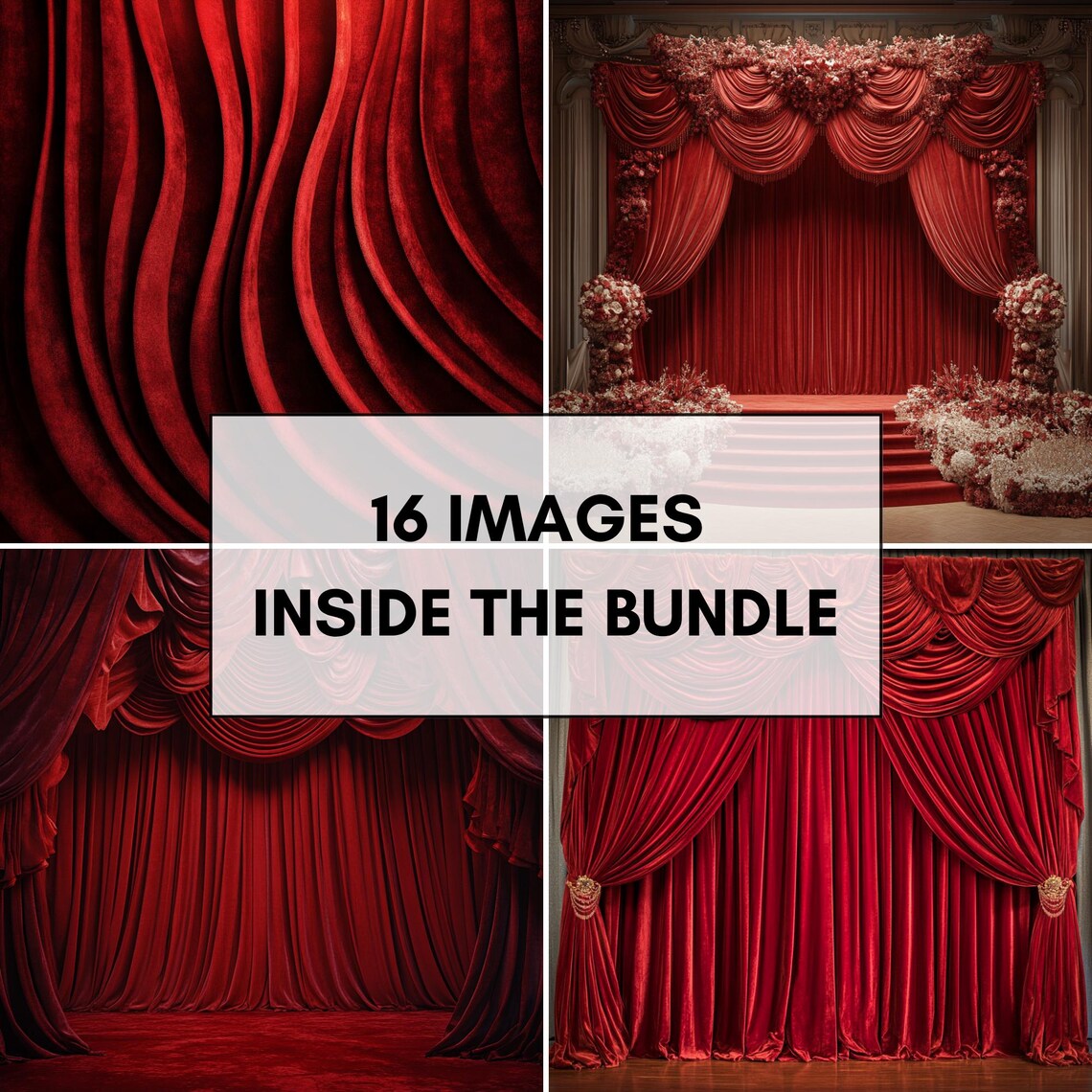 Wedding Stage Backdrop | 16 PNG Digital Backgrounds | Elegant Ceremony ...