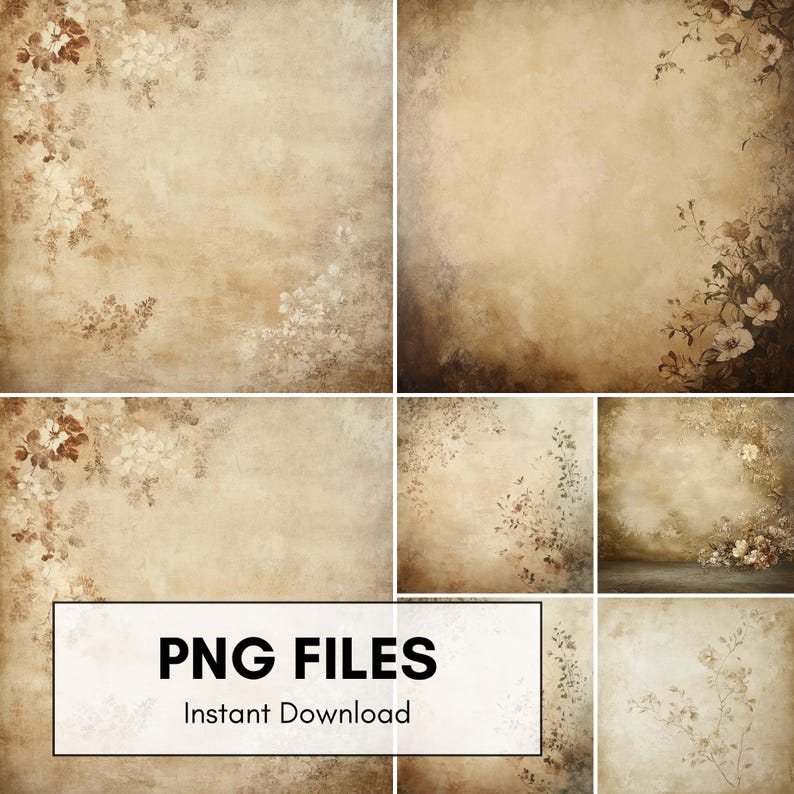 Textured Old Master Backgrounds: 16 PNG Classic Art Digital Backdrops ...