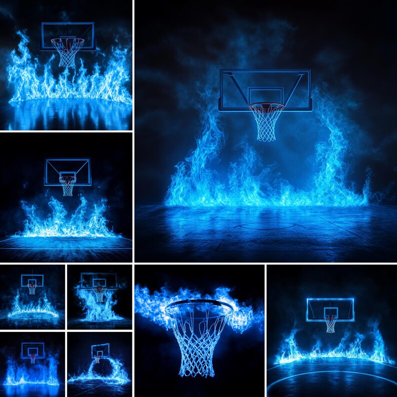 Blue Basketball Court Backdrop: Sports Photography, Party Decor (PNG ...