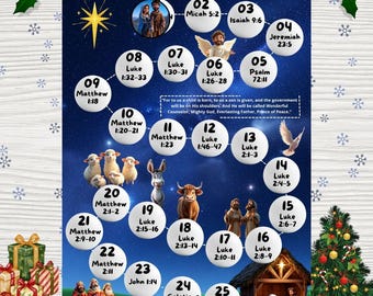 Advent Calendar, Christmas Countdown, Printable Christmas Nativity ...