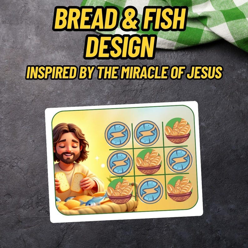 Bible Tic Tac Toe – Bread and Fish | Christian Printable Game for Kids ...