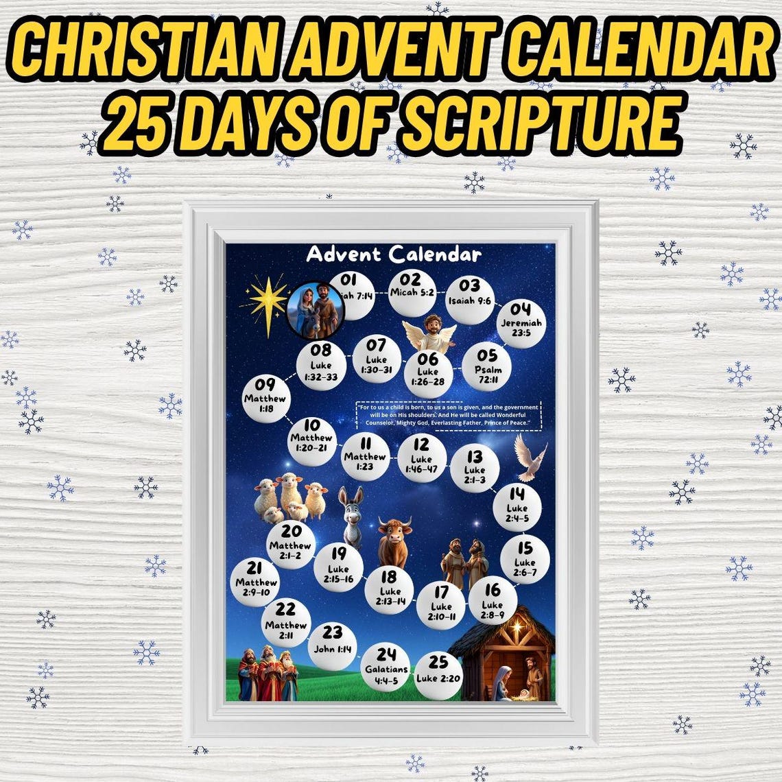 Nativity Advent Calendar for Kids, Printable Nativity Advent Calendar ...