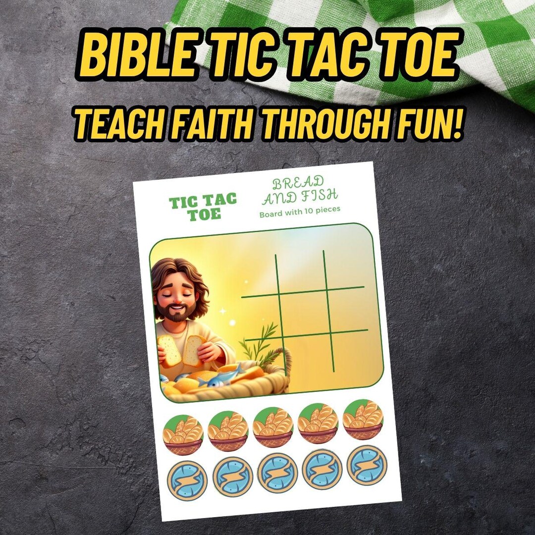 Bible Tic Tac Toe – Bread and Fish | Christian Printable Game for Kids ...